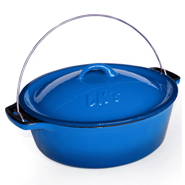 Enamelled Cast Iron Bake And Braai Pot, Blue - Binuns South Africa