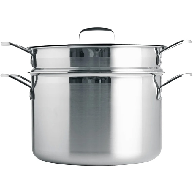 3 Ply Stainless Steel 24cm Pasta Pot With Sieve, 7.2L - Binuns