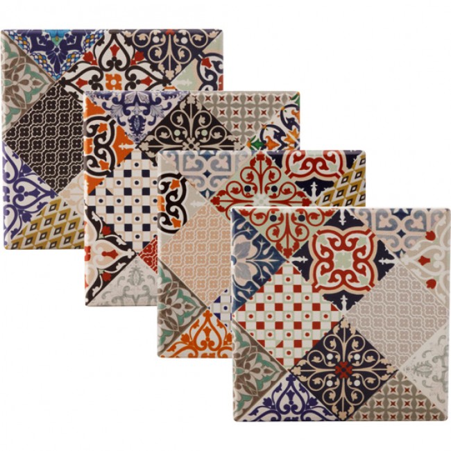 Marrakesh Square Ceramic Coasters, Set Of 4 - Binuns South Africa