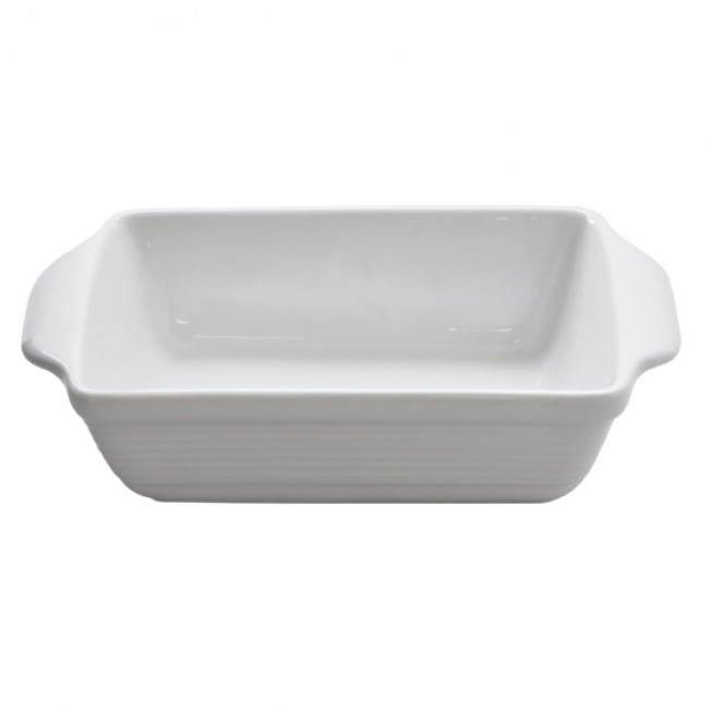 Just White Small Rectangular Baker, 19.5cm - Binuns