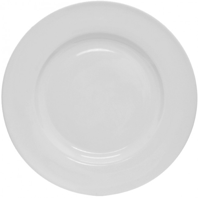 Just White Rim Dinner Plate, 27cm - Binuns