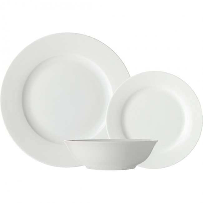 White Basics Rim Dinner Set, Soho, 18pc - Binuns South Africa