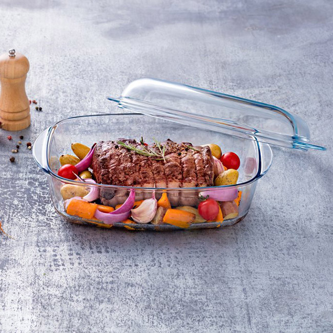 Essentials Rectangular Casserole Dish With Lid, 6.5L - Binuns