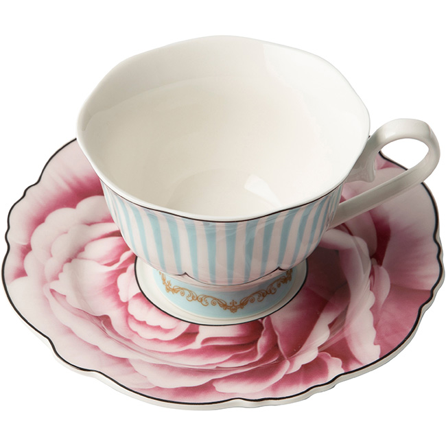 Wavy Rose Cup & Saucer, Gift Boxed - Binuns