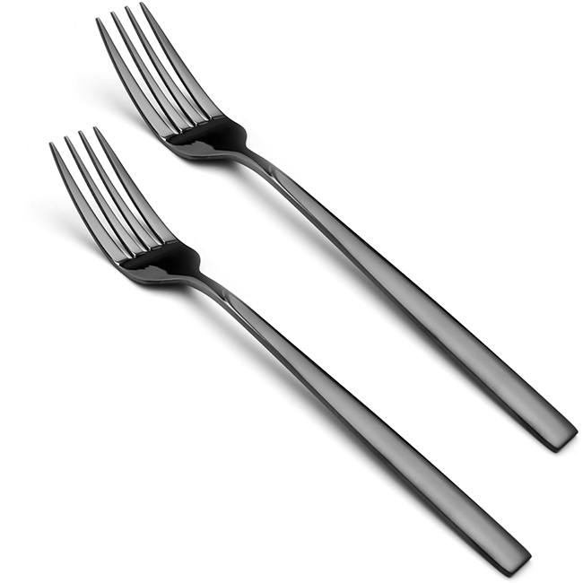 Shiny Black Table Fork, Set Of 2 - Binuns