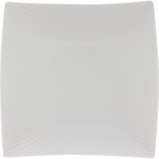 White Basics Diamonds Square Entre Plate, 23cm - Binuns