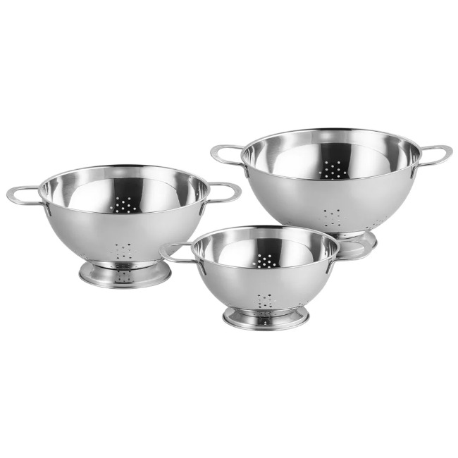 Stainless Steel Colanders, Set of 3 - Binuns South Africa