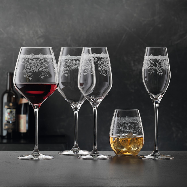 Arabesque Burgundy Wine Glasses, Set of 2 - Binuns