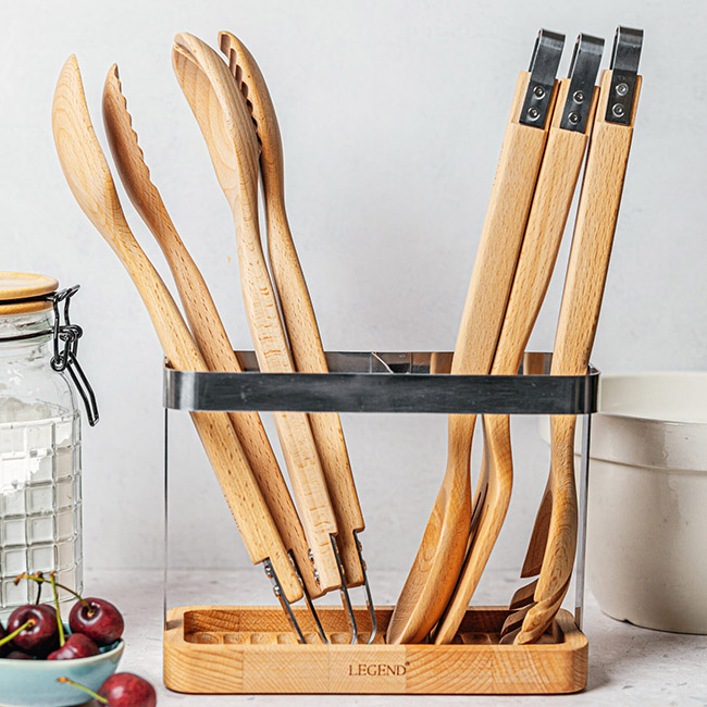 Premium Beechwood Utensil Holder - Binuns South Africa